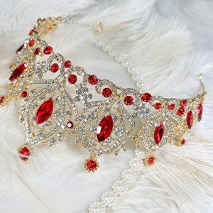 Handmade | Accessories | Red Tiara And Crown For Women Queen Of Heart ...